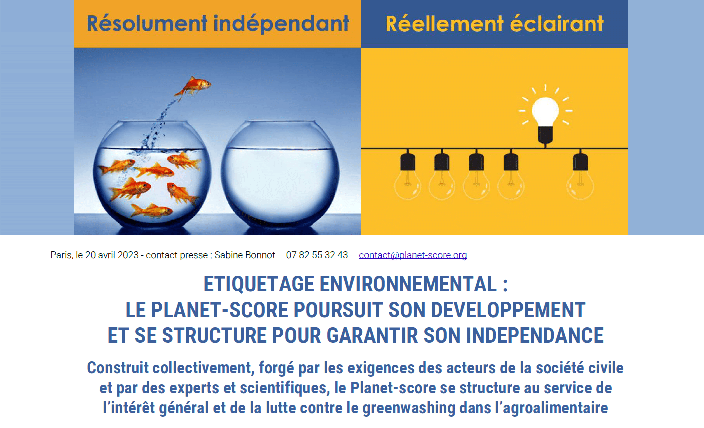 Le Planet-score se structure pour garantir son indépendance - planet-score