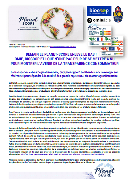 Press releases - planet-score