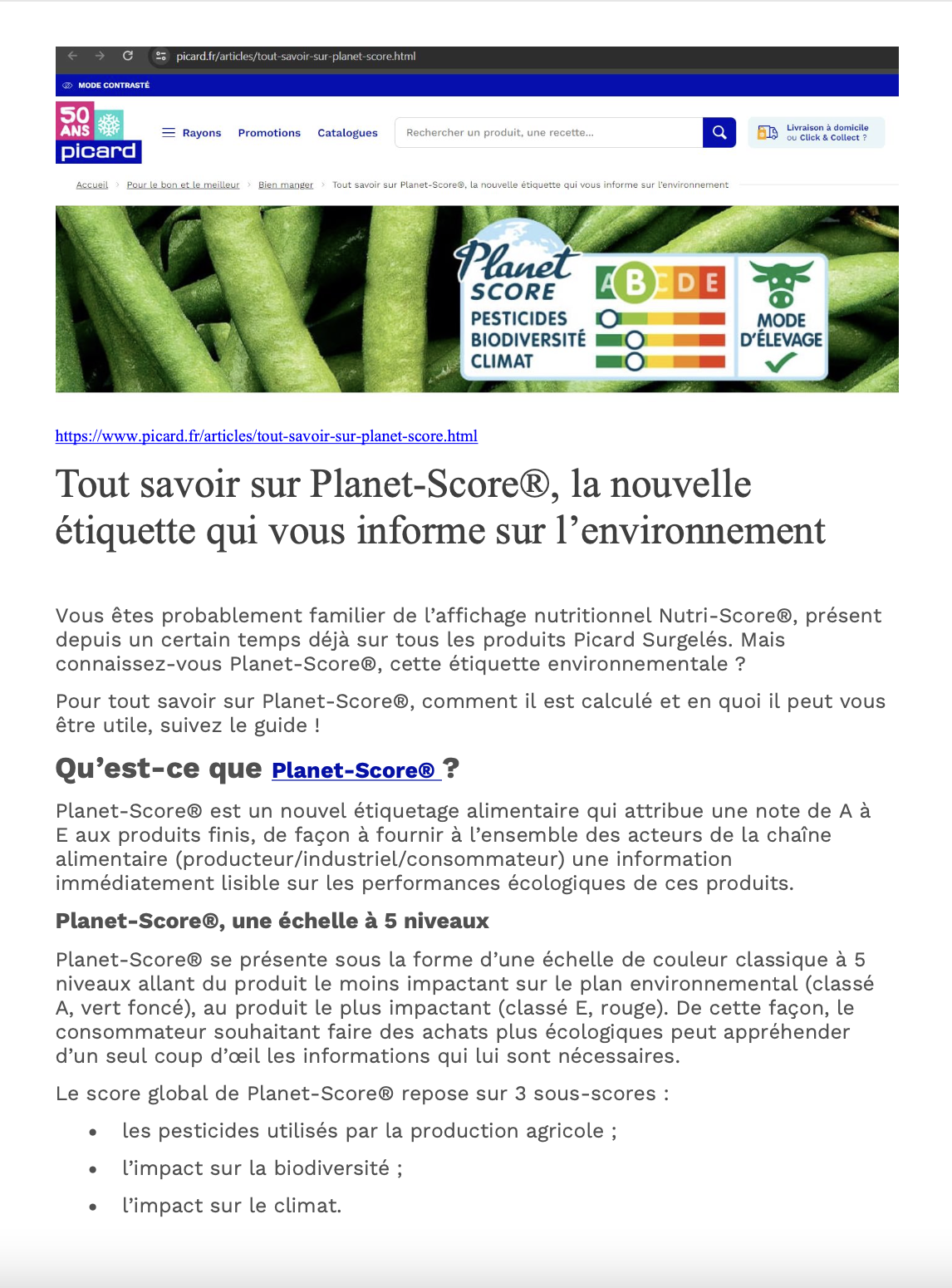 Press releases - planet-score